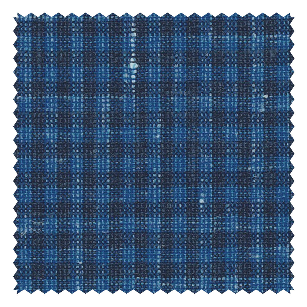 Navy/Blue Shepherds Check (Plaid) Fancy "Crystal Springs" Jacketing – Anthony Sinclair