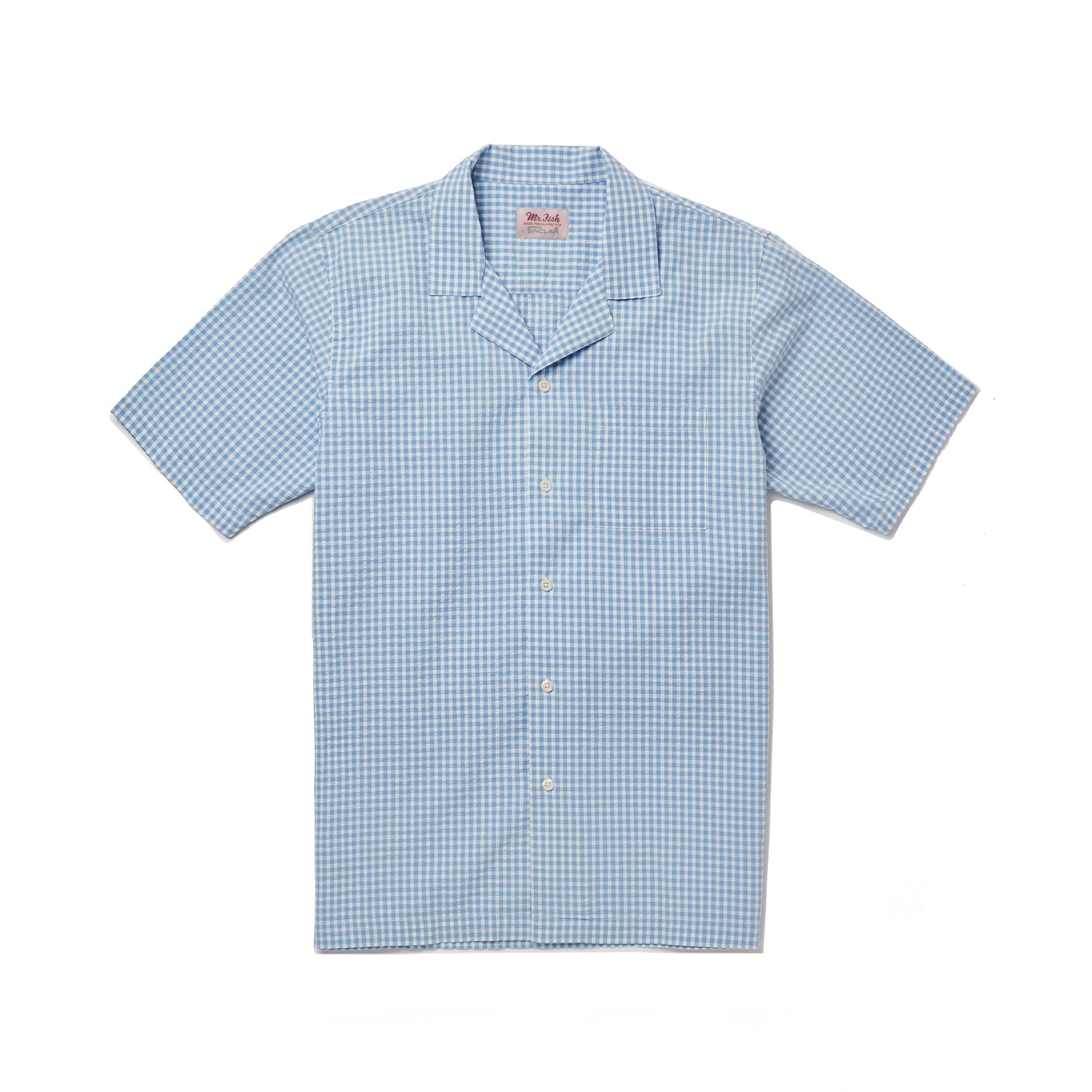 Blue Gingham Seersucker Camp Collar Shirt – Anthony Sinclair