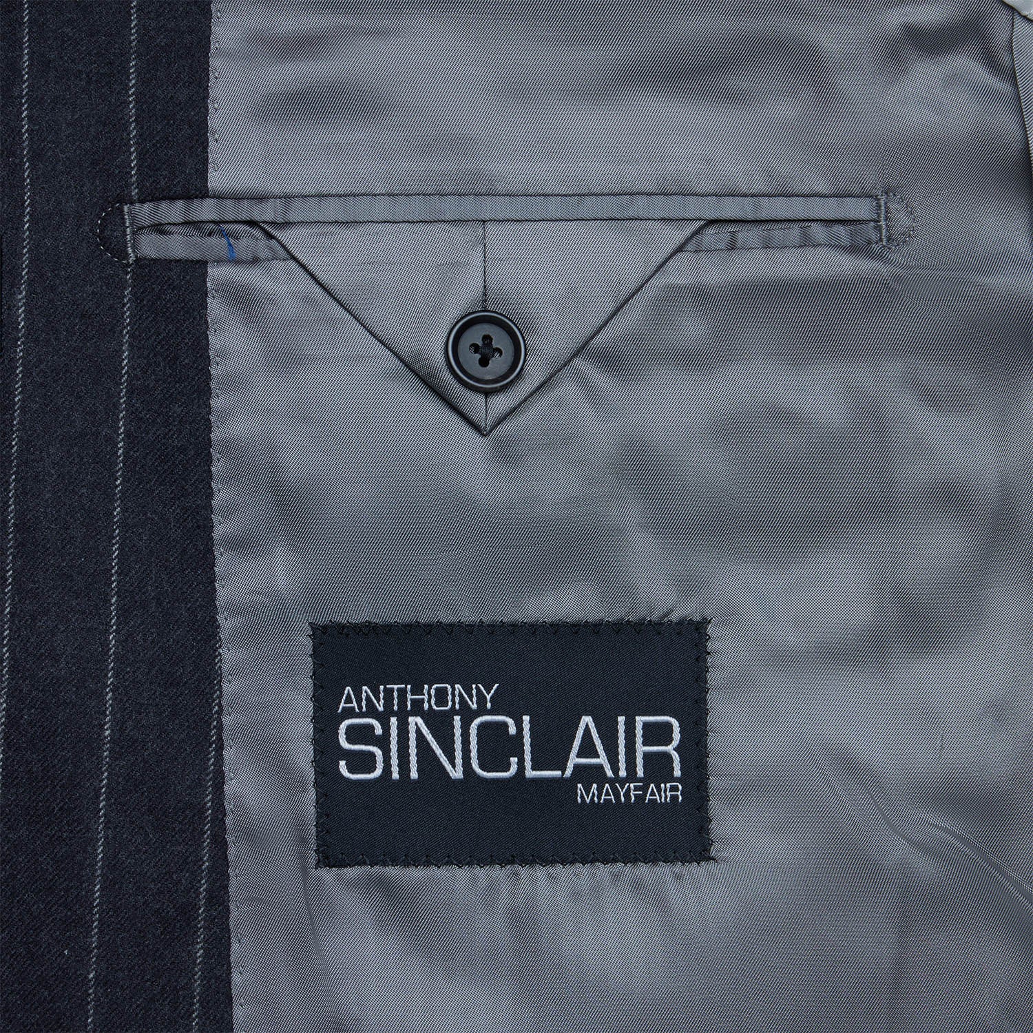 Two-Piece Dark Grey Chalk Stripe Flannel Suit – Anthony Sinclair